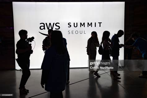 Visitors Are Entering The Aws Summit Seoul 2024 At Coex Convention