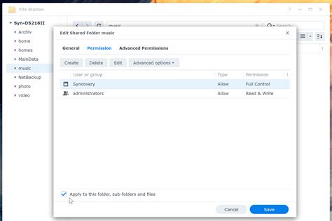 syncovery with synology dms 7
