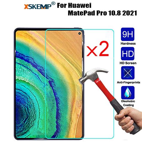 2 PCS For Huawei MatePad Pro 10 8 5G 2019 2021 Tempered Glass Screen Protector Anti Shatter
