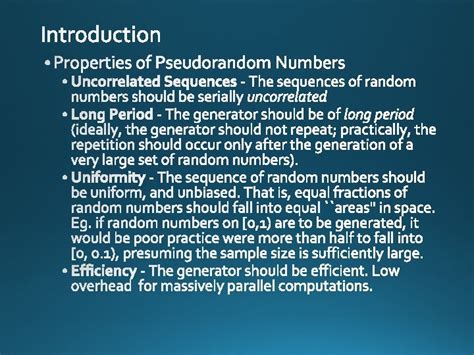 Key Generation Pseudorandom Generators Random Number Generating There