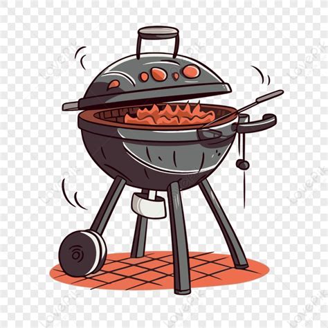 바베큐 그릴 클립 아트 만화에 고기를 요리하는 그릴의 그림 벡터 Png 일러스트 무료 다운로드 Lovepik