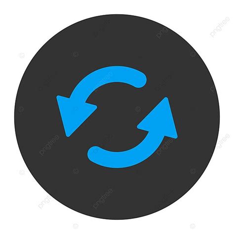 Round Button In Blue And Gray With Anticlockwise Refresh Icon Photo