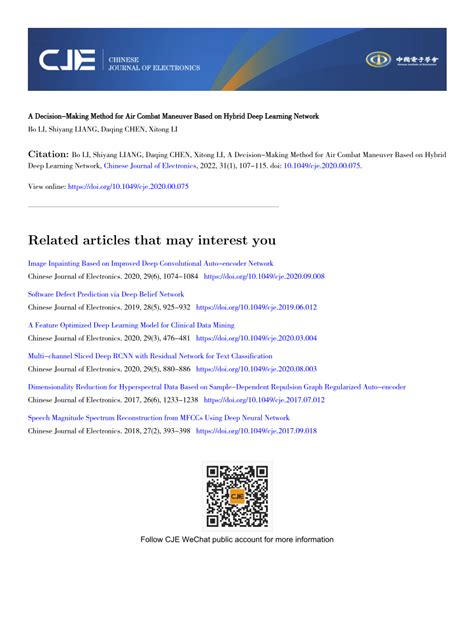 Pdf A Decision Making Method For Air Combat Maneuver Based On Hybrid Deep Learning Network