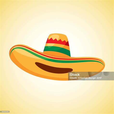 Ilustración De Vector De Dibujos Animados De Sombrero Mexicano Y Más