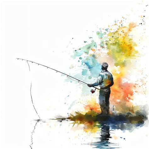 Premium Photo Fishing Watercolor Sport Theme Activity
