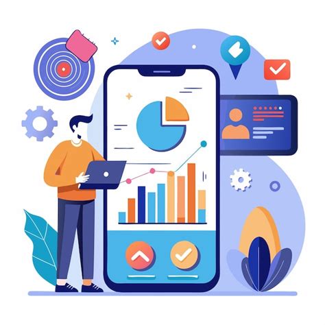 Mobile Online Data Monitoring Analysis And Management Illustrations Premium Ai Generated Vector