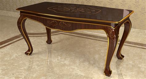 Classic Table 0001 3d Model Fbx Blend