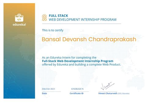 Devansh Bansal On Linkedin Check Out Bansals Certificate On Full Stack Web Development Internship