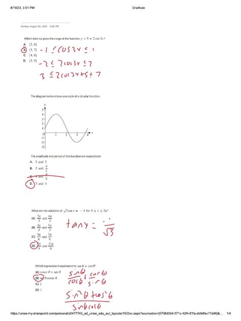 Trig Function Revision Notes Pdf