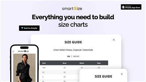 Smart Size Chart And Size Guide Size Charts And Size Guides For Shopify