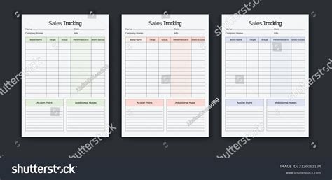 Sales Tracking Template Sales Performance Tracking Stock Vector Royalty Free