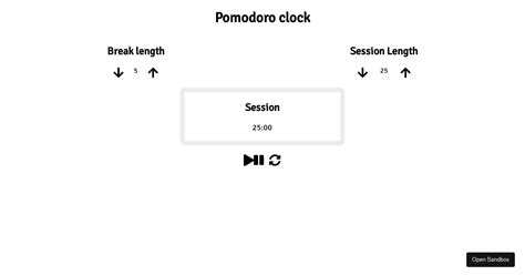 Pomodoro Clock Codesandbox