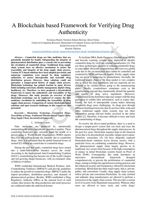 Pdf A Blockchain Based Framework For Verifying Drug Authenticity