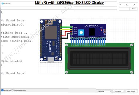 Littlefs With Esp8266 To Read Write And Delete Data On 16x2 Lcd Display