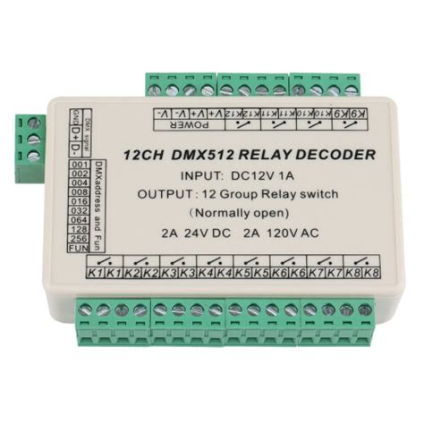 12ch relay switch dmx512 signal controller relay output 12 way relay switch ws dmx relay 3ch on