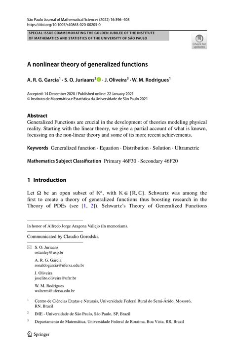 PDF A Nonlinear Theory Of Generalized Functions