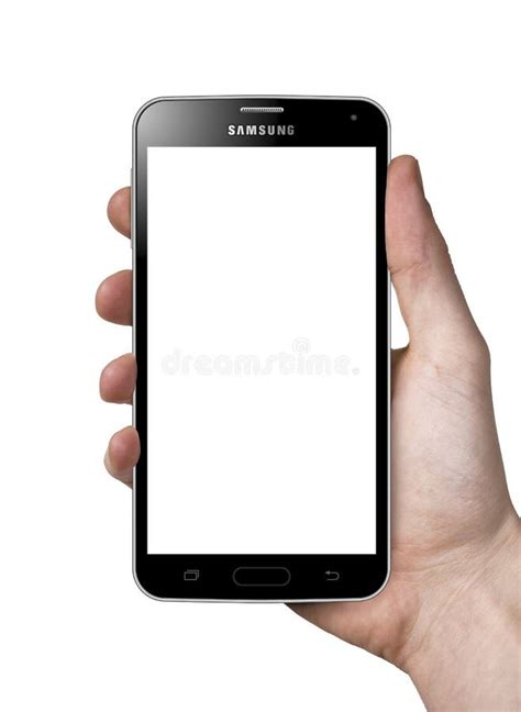 Holding Samsung Galaxy S Black Editorial Stock Image Image Of Isolated Device
