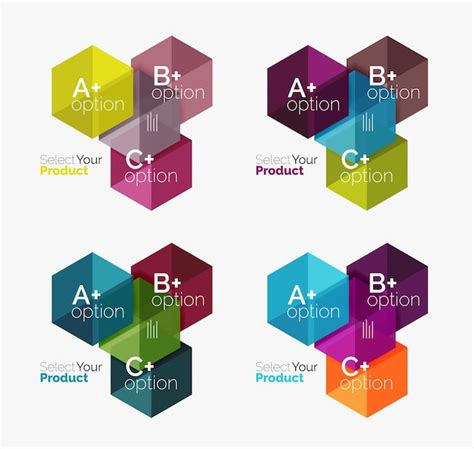 premium vector set of business hexagon layouts with text and options