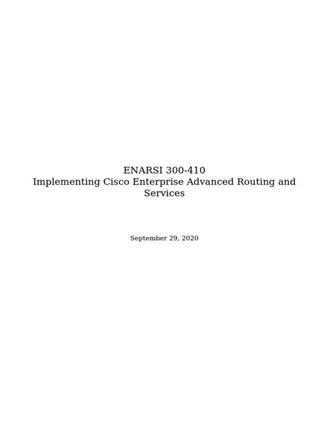 Implementing Cisco Enterprise Advanced Routing And Services Enarsi 300