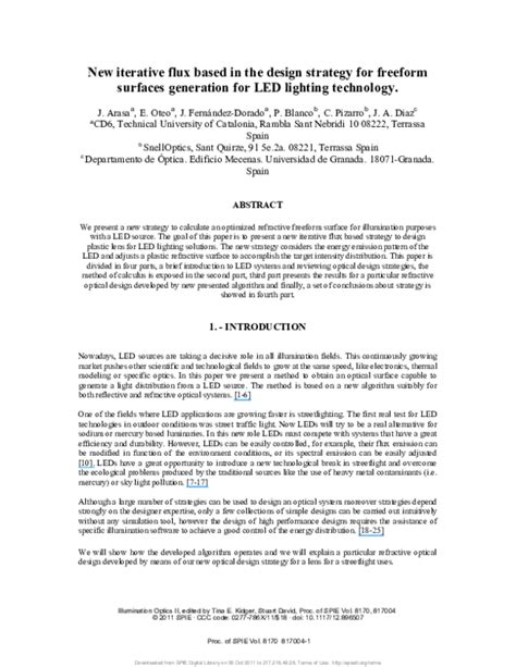 Pdf New Iterative Flux Based In The Design Strategy For Freeform Surfaces Generation For Led