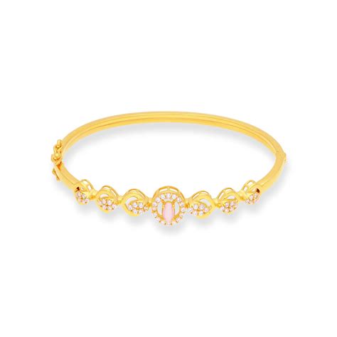 Premium Gorgeously Detailed And Studded Kt Gold Bangles