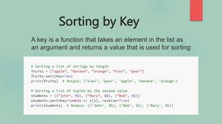 Sort Function In Python Pptx