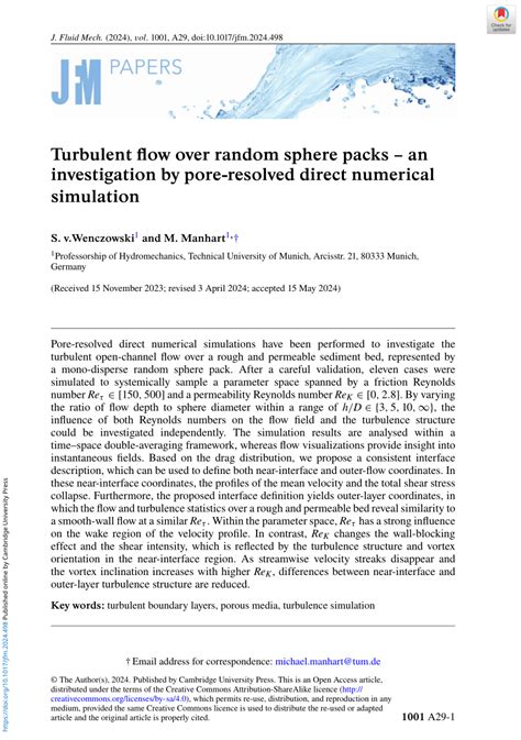 Pdf Turbulent Flow Over Random Sphere Packs An Investigation By Pore Resolved Direct