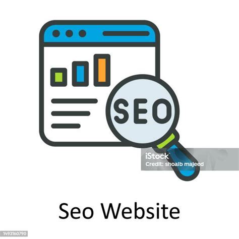 Seo 웹 사이트 벡터 채우기 개요 아이콘 디자인 그림입니다 흰색 배경에 서 및 웹 기호 Eps 10 파일 0명에 대한 스톡