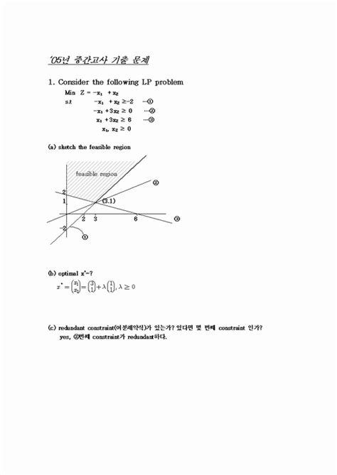 선형계획법 선형계획법기출문제 시험강의학업