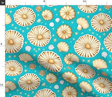 She Sells Seashells Fabric Spoonflower
