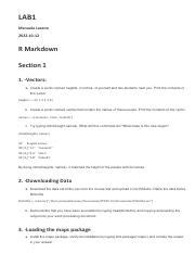 LAB SOLUTIONS Pdf LAB Manuela Lozano R Markdown Section Vectors A Create