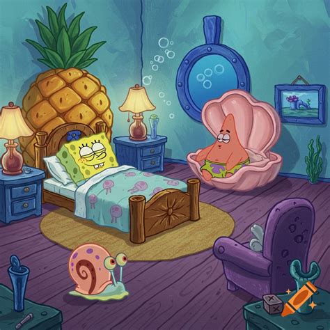 Sick Spongebob Squarepants Sits In A Pineapple Chair Thermometer In