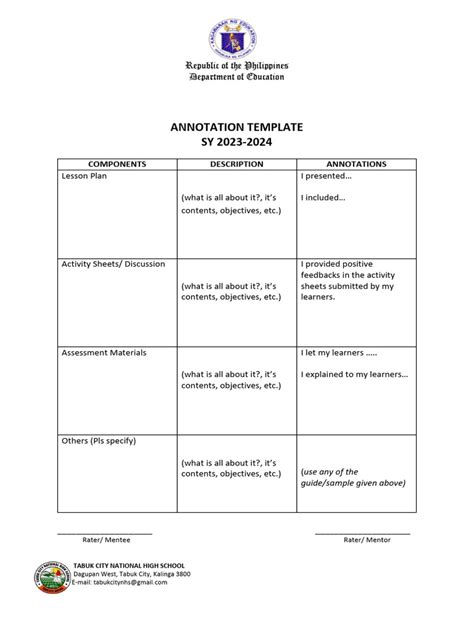 Annotation Template 2023 Pdf Career And Growth