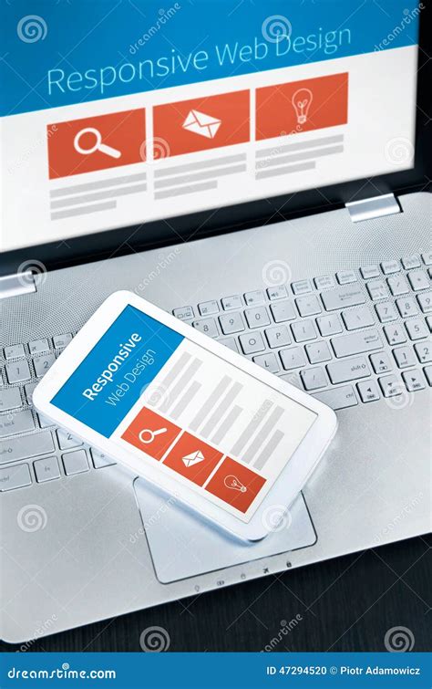 Responsive Web Design On Mobile Devices Stock Photo Image Of Smart Palmtop