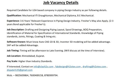 Required Candidate For Usa Based Company In Piping Design Industry In