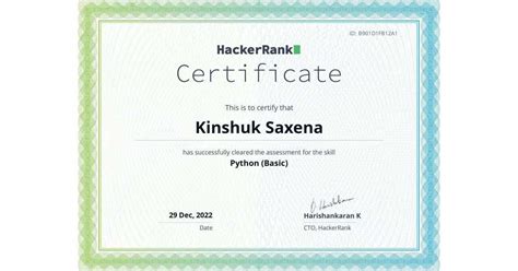 Kinshuk Saxena On Linkedin Hackerrank Skill Certificate