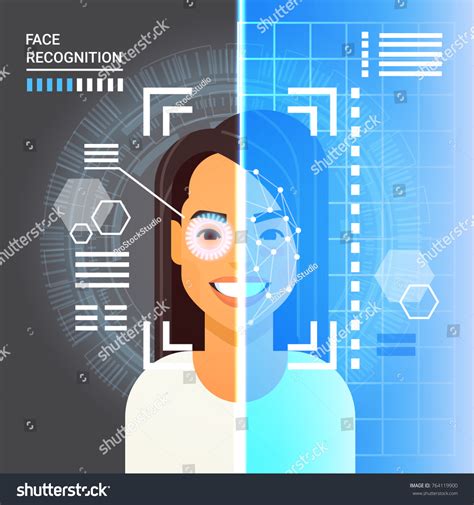 Face Recognition System Scanning Eye Retina Stock Vector Royalty Free 764119900 Shutterstock