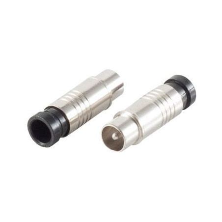 IEC Male Compression Connector For 7 2mm Cable Nickel