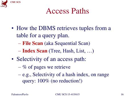 Ppt Carnegie Mellon Univ Dept Of Computer Science 15 415615 Db