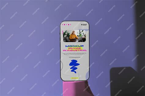 premium psd minimal device mockup in industrial environment