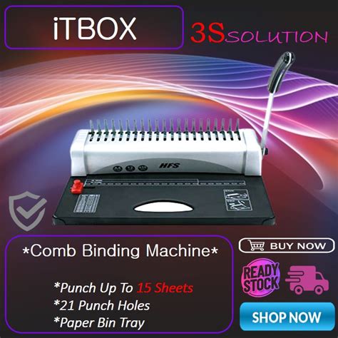 Itbox Comb Binding Machine 118 Heavy Duty Comb Binder A4 Paper