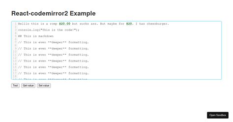 React Codemirror2 Test Forked Codesandbox