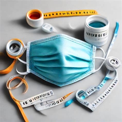 A Blue Oxygen Mask Is Laying On A Table With A Syringe Premium Ai Generated Image
