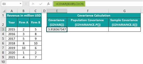 Covariance In Excel Formula Examples How To Calculate