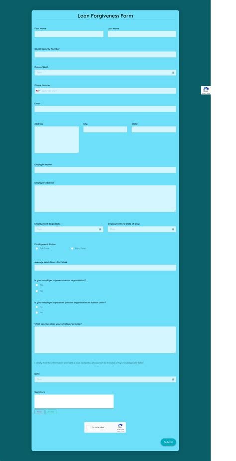 Loan Forgiveness Form Template Formplus