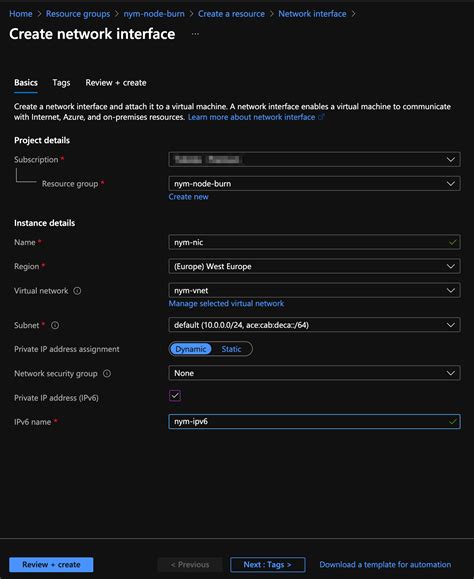 deploy an ipv6 azure vm while setting up a nym node roberto huertas