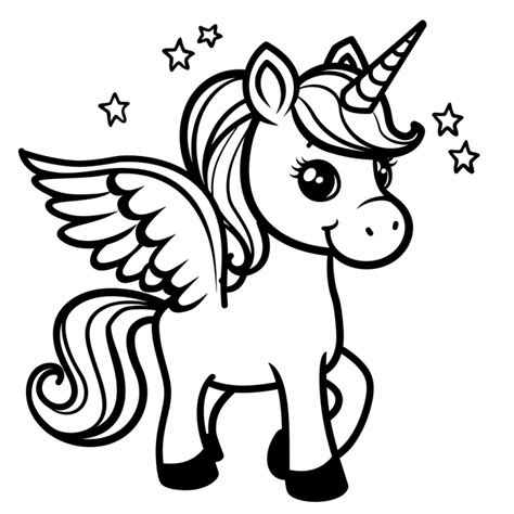Desenho De Unicornio Com Asas Para Colorir