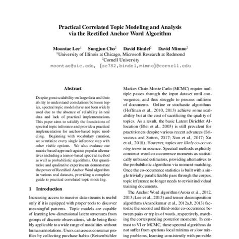Practical Correlated Topic Modeling And Analysis Via The Rectified