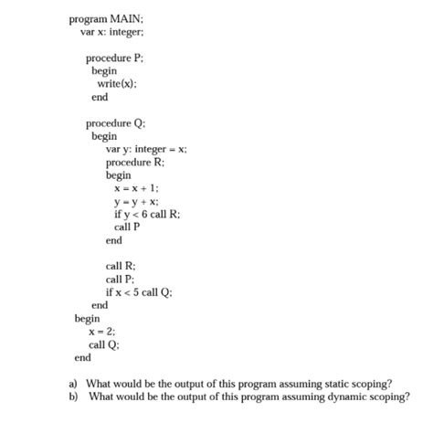 solved program main var x integer procedure p begin