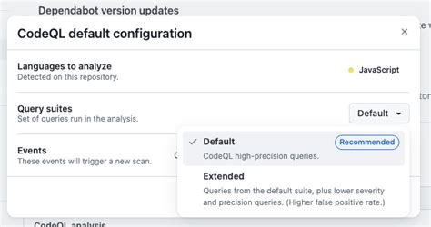 code scanning api to enable default setup with codeql on a repository